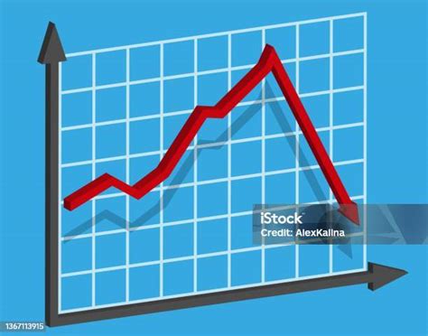 감소 보고서가 있는 3d 그래프 경기 침체와 파산 진행과 다이어그램 비즈니스 및 재무 벡터 아래로 이동에 대한 스톡 벡터 아트 및 기타 이미지 Istock