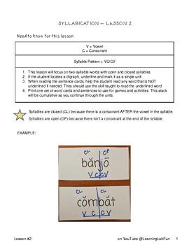 Syllabication Lesson VC CV By LearningLabFun TPT