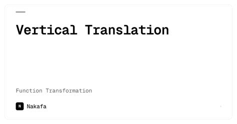 Vertical Translation Function Transformation Mathematics Grade 12