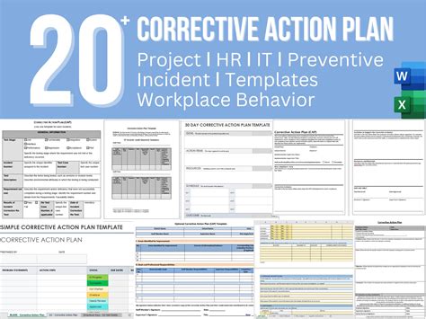 20 Corrective Action Plan Templates Project ǀ HR ǀ IT ǀ Preventive ǀ Incident ǀ Laboratory ǀ