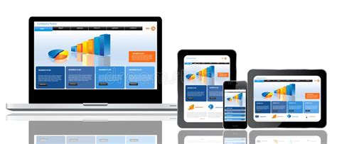 responsive website template multiple devices stock illustrations 90