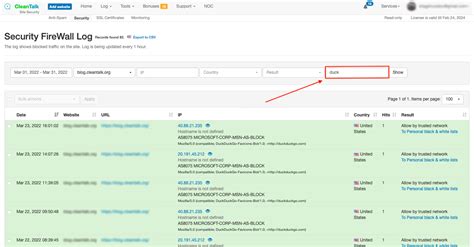 New Feature In Website Security FireWall Log
