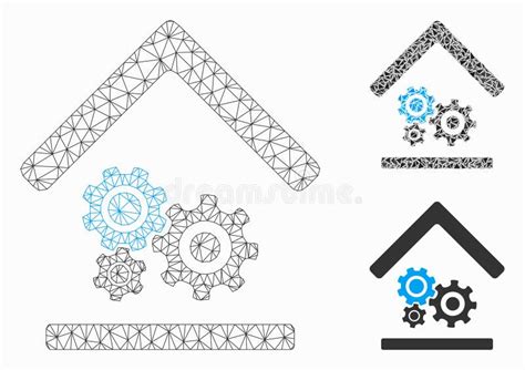 Workshop Vector Mesh Network Model And Triangle Mosaic Icon Stock Vector Illustration Of
