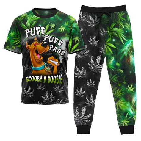 Puff Puff Pass Scooby Doo Smoke Galaxy Shirt And Pants Set