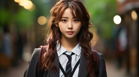 Premium Photo Korean Schoolgirls Authentic Charm In Canoncaptured