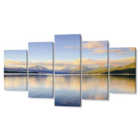 Комплект от 5 декора Tabouri Premium от много платна Изглед от езерото