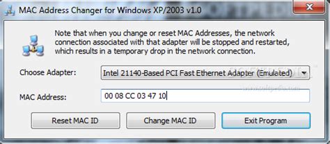 MAC Address Changer Download Softpedia