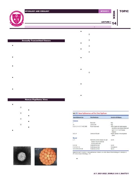 Week 15 Sexually Transmitted Viruses Pdf