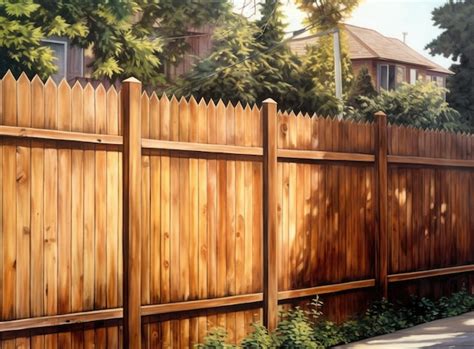 Premium Photo Fence Built From Wood Outdoor Landscape Security And Privacy Concept Created