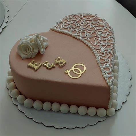 Heart Cake Engagement Cake In 2025 Happy Anniversary Cakes Simple