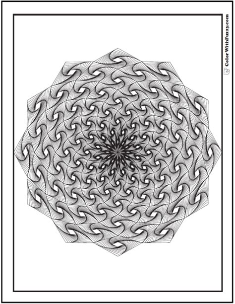 70 Geometric Coloring Pages To Print Pdf Digital Downloads