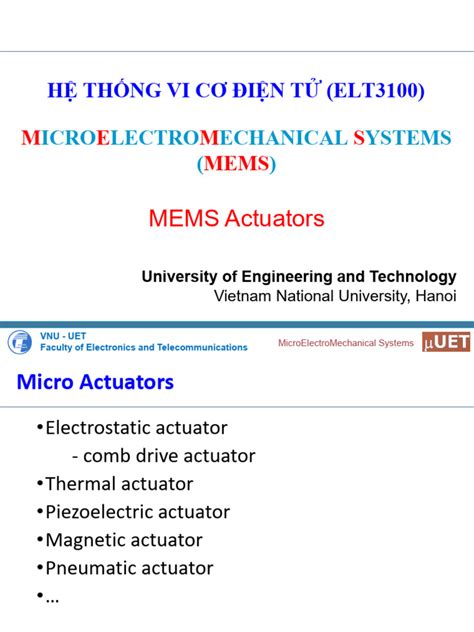 9 Mems Electrostatic Actuator Pdf Piezoelectricity Actuator