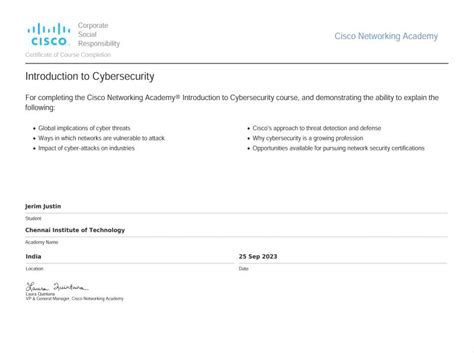 jerim justin on linkedin cybersecurity continuouslearning ciscoacademy