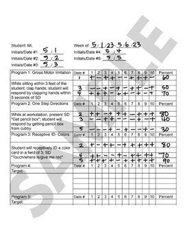 Weekly ABA Data Sheet For Google Sheets By Behavior On Track TPT