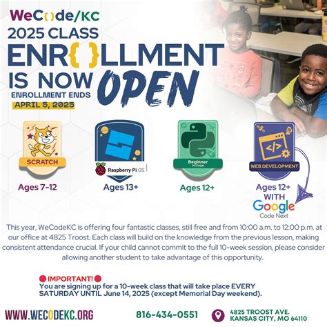 wecode 🔴 important 🔴 wecode kc s spring classes start april 5th get
