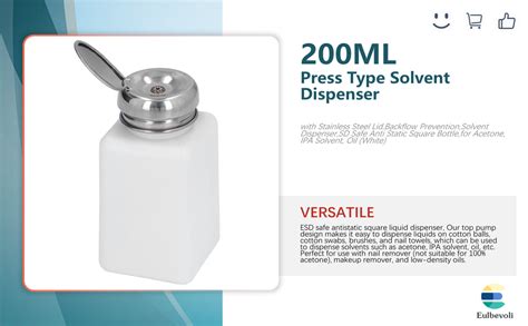 200ml Press Type Solvent Dispenserwith Stainless Steel Lidbackflow