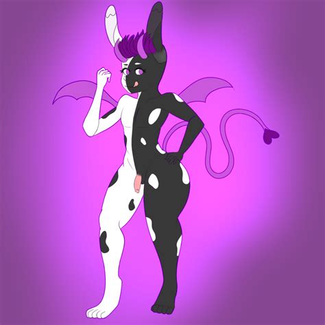 Rule 34 Absurd Res Anthro Black And White Demon Fur Genitals Heart Tail Hi Res Kamille