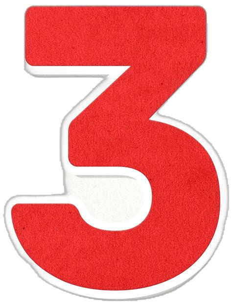 Download Premium Psd Image Of Red Number Three Sticker Design Element