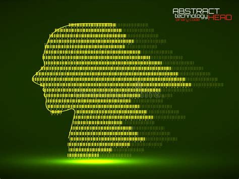 Artificial Intelligence Abstract Human Head Barcode With Binary Code Stock Image Image Of