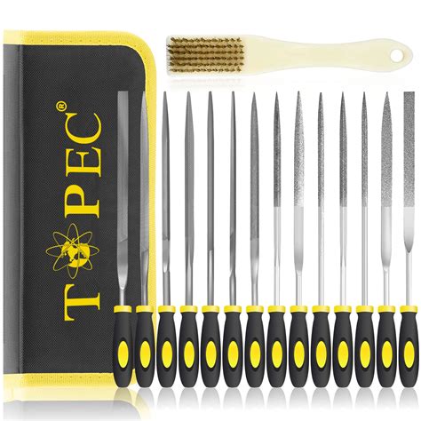 Topec Small File Set Needle Diamond Files 15pcs 7pcs Jewlers Files And 7pcs Steel Files With