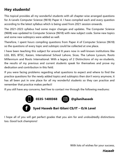 A2 P4 Topical Haseeb Gilani Pdf Object Oriented Programming