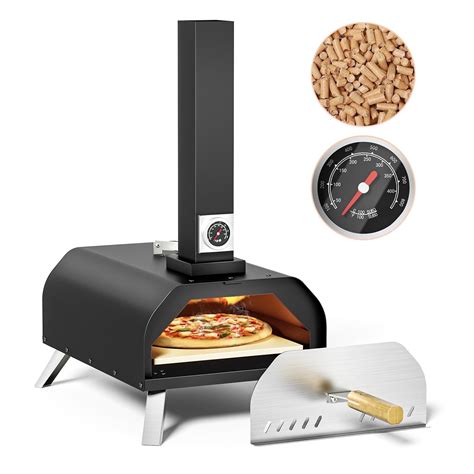 Kingchii Wood Fired Pizza Oven Tabletop Wood Pellet Pizza Stove With 11