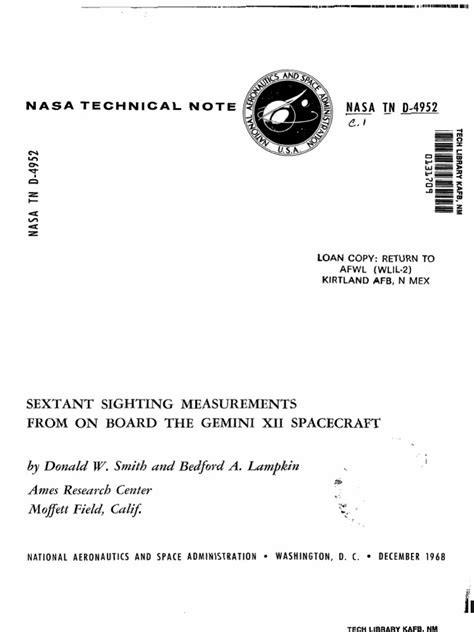 pdf sextant sighting measurements onboard gemini spacecraft dokumen