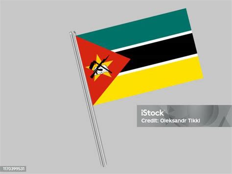 아름다운 국기의 모잠비크 깃대 원래 색상과 비율 웹 로고 아이콘 및 배경에 대한 놀라운 디자인 벡터 Gparphic 그림 국가 플래그 설정에서 국기에 대한 스톡 벡터 아트