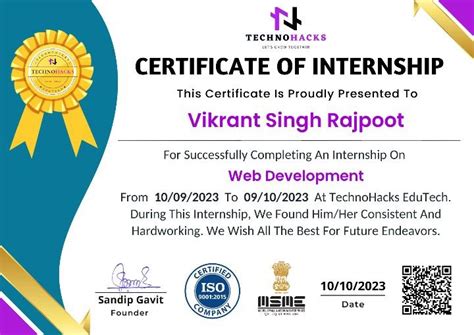 Vikrant Singh Rajpoot On Linkedin Webdevelopment Internship
