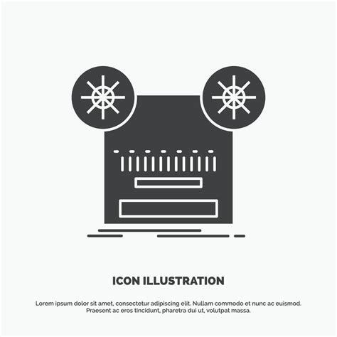 Record Recording Retro Tape Music Icon Glyph Vector Gray Symbol For Ui And Ux Website Or