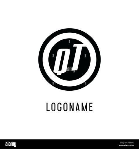Initial QT Logo Concentric Circle Line Clean And Simple Monogram Logo Style Vector Graphic