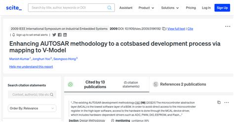 Enhancing Autosar Methodology To A Cotsbased Development Process Via Mapping To V Model