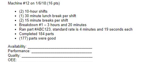 Solved Machine 12 On 1 6 18 16pts 2 10 Hour Shifts Chegg Com