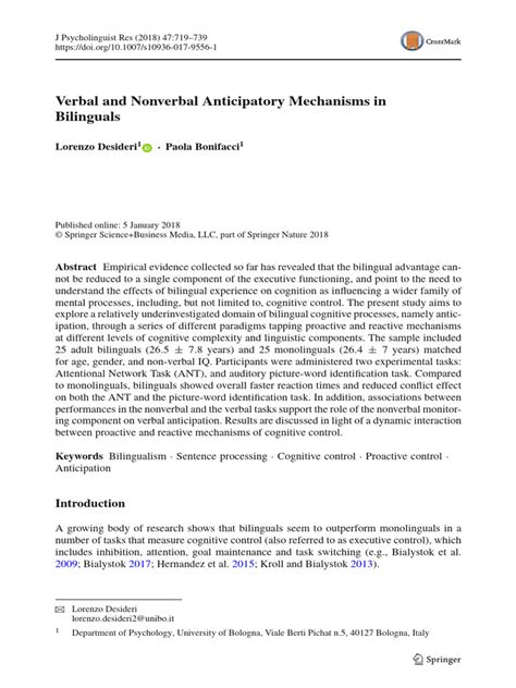 Cognitive Control 9 Pdf Executive Functions Multilingualism