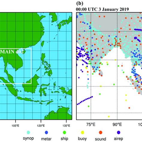 A Experimental Domain For Two Nested Domains Used In Wrf Model