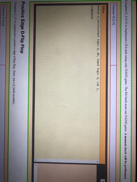 Completed Latch To Implement A D Latch Using Only Chegg