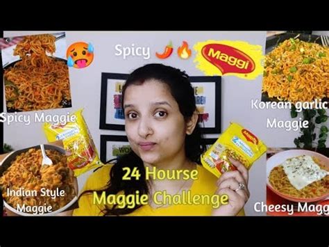 I Only Ate Maggie For 24 Hours🥵🔥 Challenge | Spicy Food 🌶️ Challenge | Corean Garlic Maggie ...