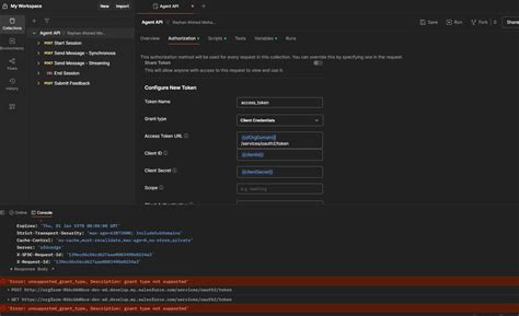 Agent Api Error Error Unsupportedgranttype Description Grant Type Not Supported