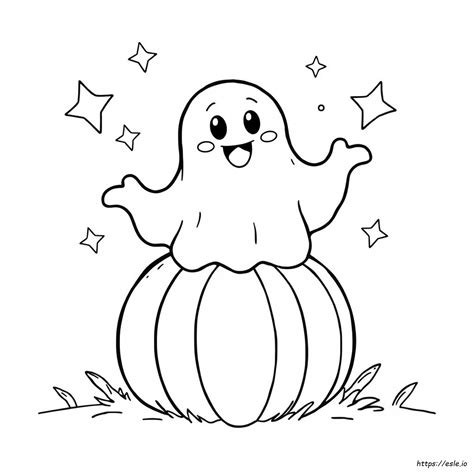 Happy Ghost Coloring Page