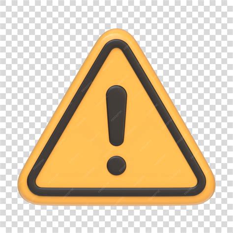 Premium Psd Caution Sign With A Black Exclamation Mark Inside A Yellow Triangle Isolated On