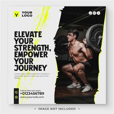 체육관 소셜 미디어 포스트 디자인 템플릿 프리미엄 Psd 파일