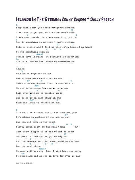 Islands In The Stream Dolly Parton Kenny Rogers Pdf Pdf