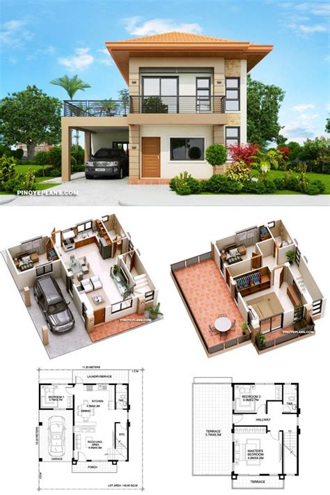 Two Storey Modern House Designs With Floor Plan
