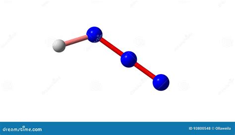 Hydrazoic Acid Molecular Structure Isolated On White Stock Illustration