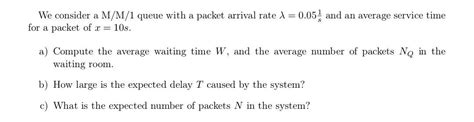 Solved We Consider A M M 1 Queue With A Packet Arrival Rate