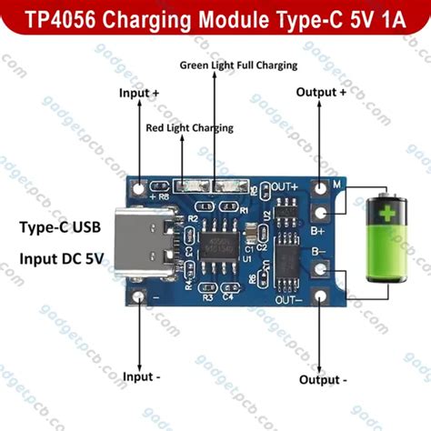 Tp4056 Charging Module Type C 5v 1a Usb 3 7v Battery Charging Circuit Price In Bangladsh