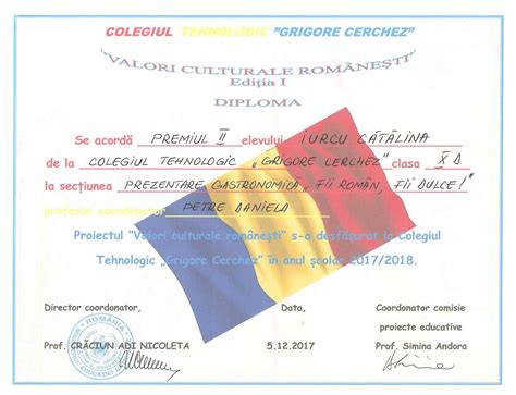 Diplome ObȚinute La Concursuri În Anul Școlar 2017 2018 Cercul