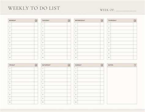 Printable Weekly To Do Lists
