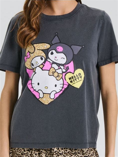 Koszulka Z Nadrukiem Hello Kitty Kolor Szary Sinsay 481do 90x