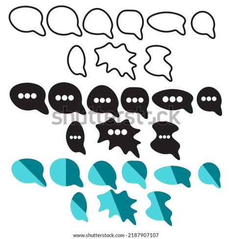 Flat Vector Illustration Conversation Clouds Layout Stock Vector